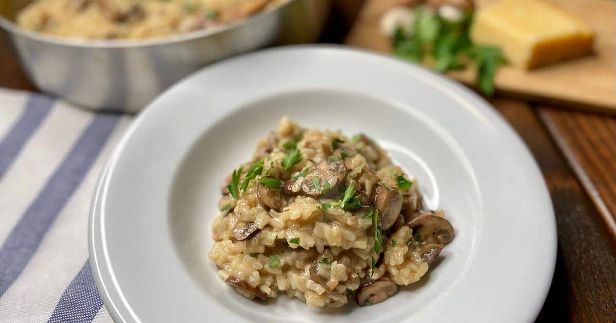 Mushroom Risotto with Parmigiano and Parsley - Maplewood Road