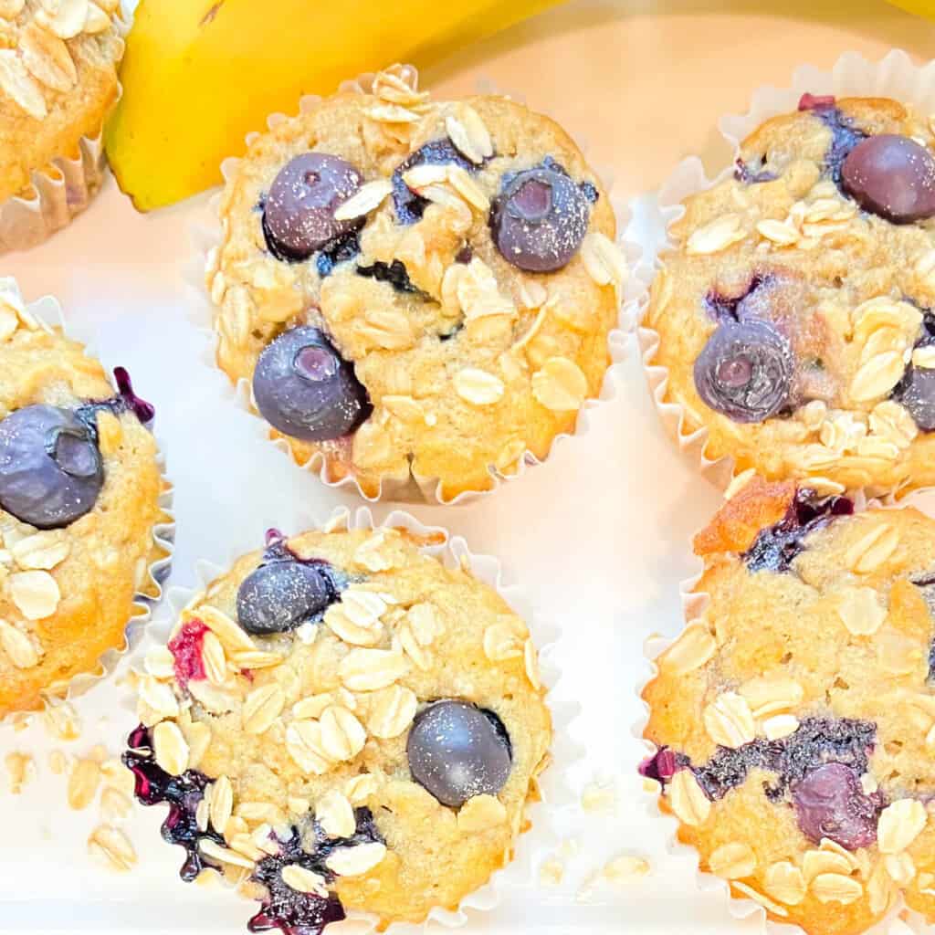 Banana Blueberry Oatmeal Muffins Maplewood Road