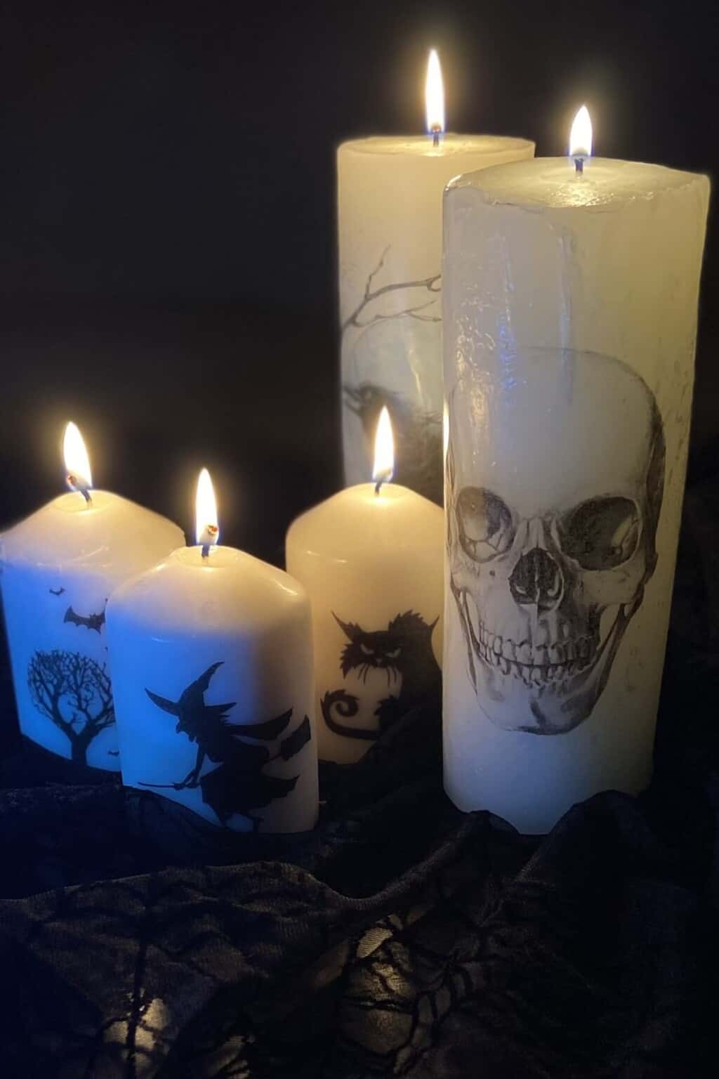 DIY Image Transfer Candles (for Halloween!) - Maplewood Road